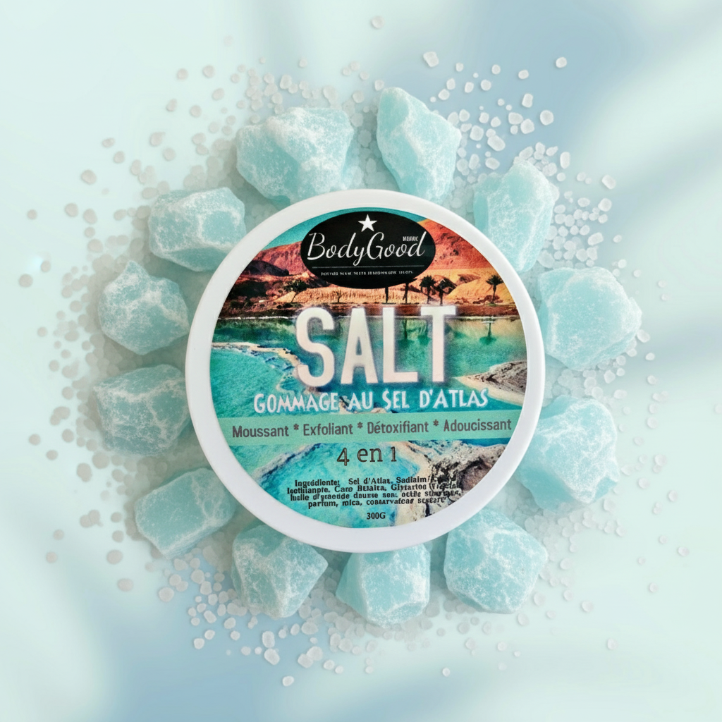 Salt Body Scrub Soap - 4-in-1 Exfoliating Treatment | BodyGood Maroc